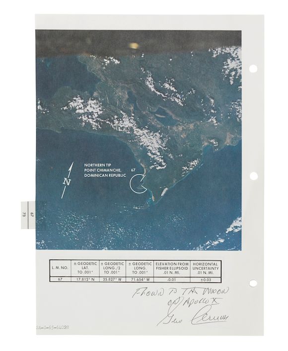 Bonhams : APOLLO 10 FLOWN PHOTOGRAPHIC MAP "FLOWN TO THE MOON" Original ...