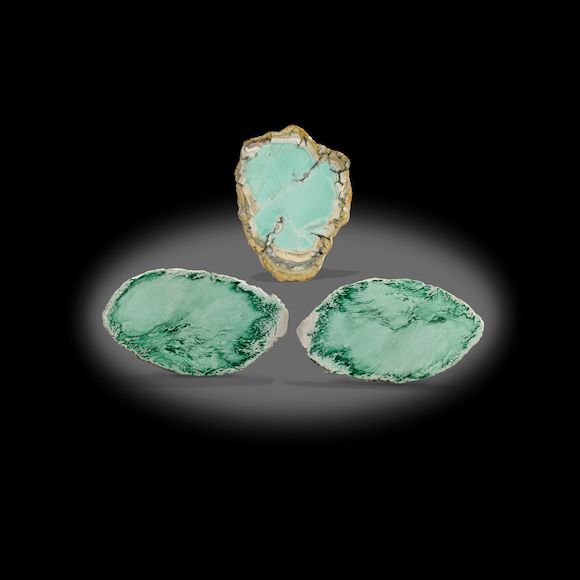 Bonhams : Two Variscite Slabs together with A Variscite, Crandallite ...