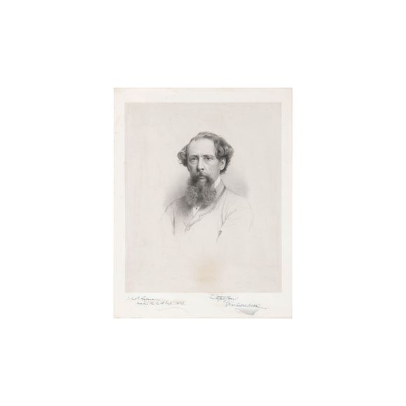 Bonhams : A LARGE FORMAT LITHOGRAPHIC PORTRAIT OF CHARLES DICKENS ...