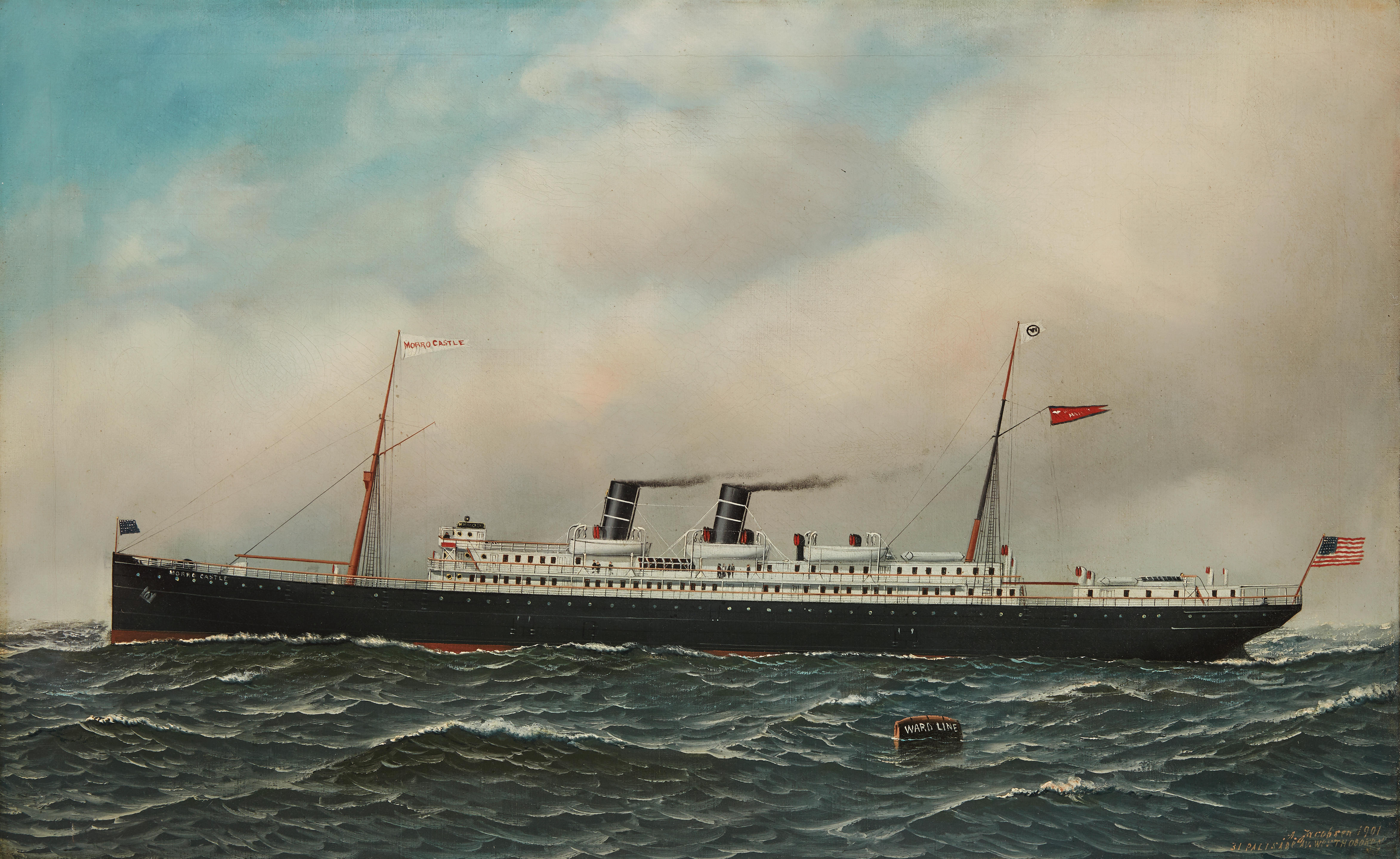 Bonhams : Antonio Nicolo Gasparo Jacobsen (1850-1921) The S.S. Morro ...