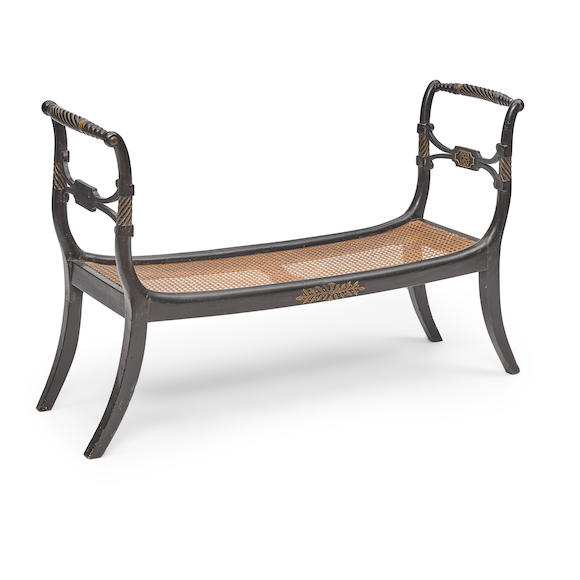 Bonhams A Regency Style Parcel Gilt And Ebonized Window Bench
