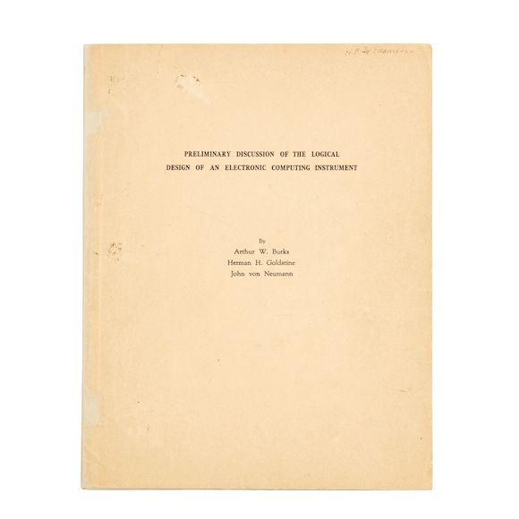 Bonhams : VON NEUMANN ARCHITECTURE BURKS, ARTHUR W., HERMAN H ...