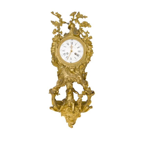 Bonhams : A LOUIS XV STYLE GILT BRONZE BRACKET CLOCK Barbedienne, 19th ...