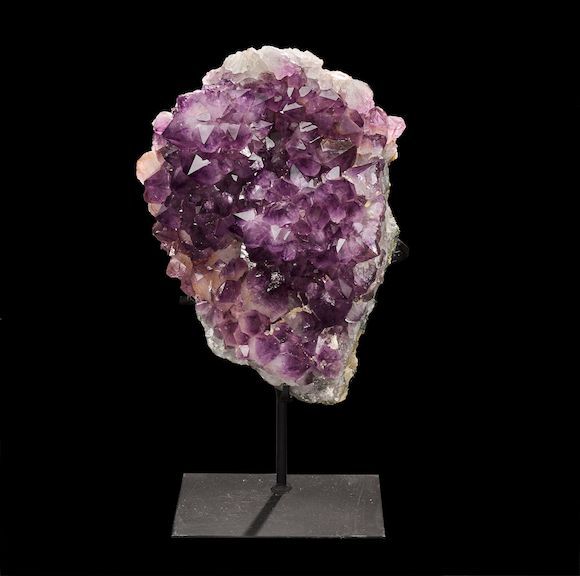 Bonhams : Double Amethyst "Rose" on Stand