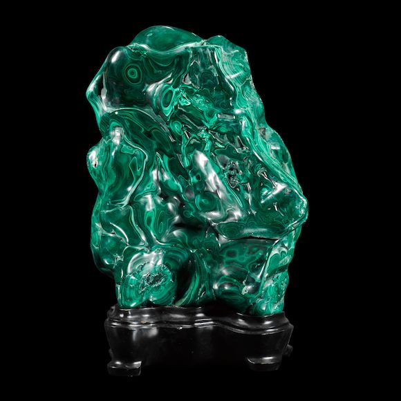 Bonhams : Large Polished Malachite Specimen
