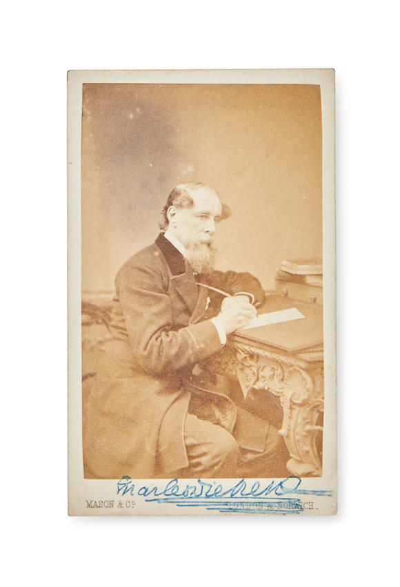 Bonhams A Charles Dickens Signed Photograph Dickens Charles 1812 1870 Photograph Signed