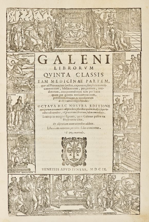 Bonhams : GALENUS, CLAUDIUS. 129-C.216. Opera omnia. Venice: Giunta, 1609.