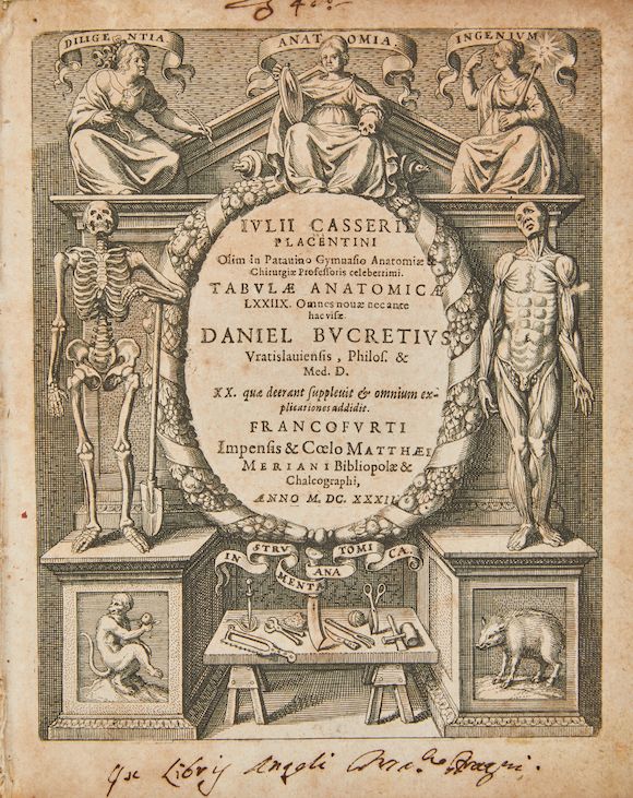 Bonhams : CASSERI, GIULIO CESARE. 1552-1616. Tabulae anatomicae ...