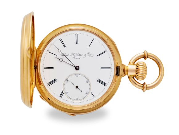 Bonhams : ALBERT H. POTTER & CO., GENEVA. A VERY FINE 18K GOLD HUNTER ...