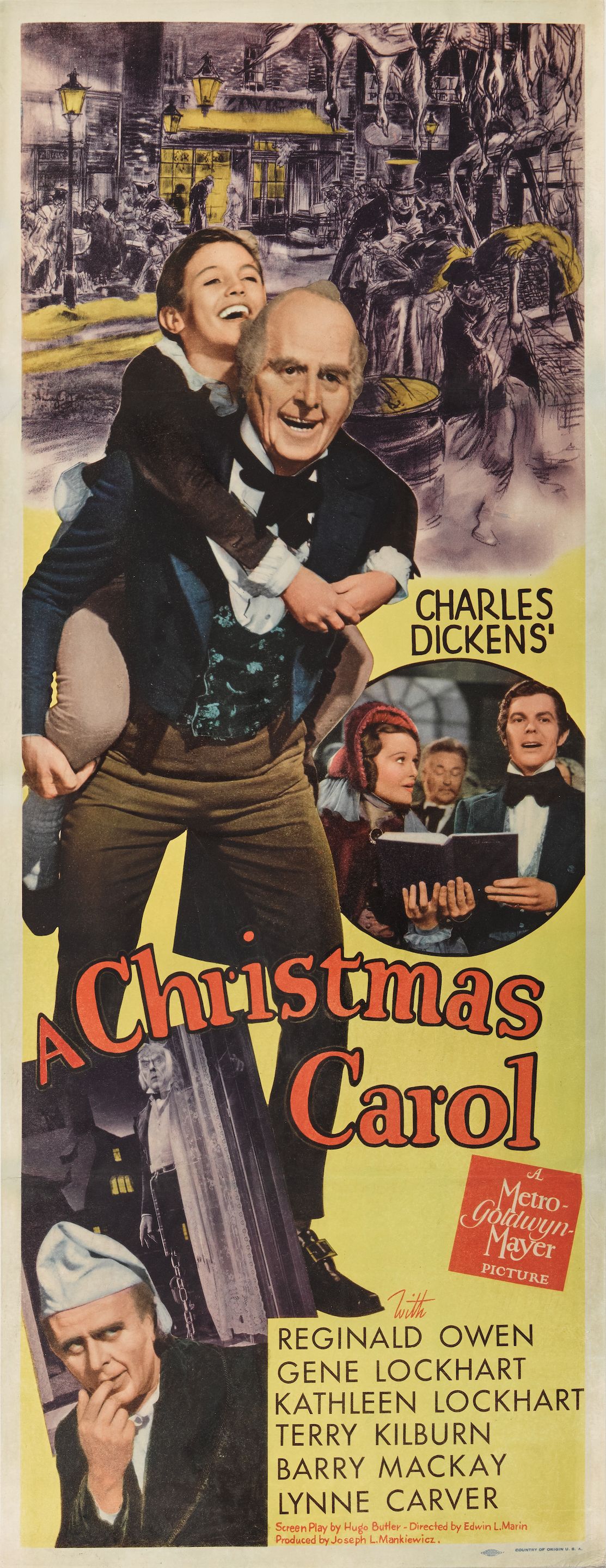 Bonhams : A Christmas Carol. Metro-Goldwyn-Mayor, 1938. Insert poster ...