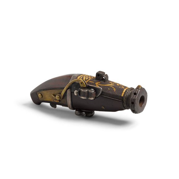 Bonhams : A miniature netsuke of a Portuguese hand gun Edo period (1615 ...