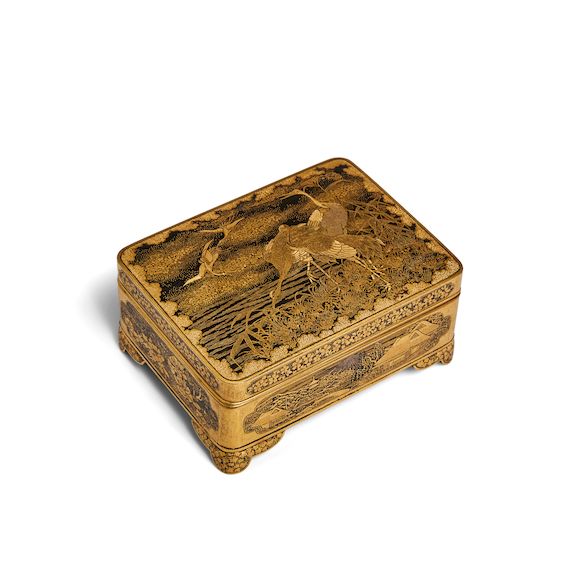Bonhams : A gilt damascened komai box Meiji era (1868-1912)