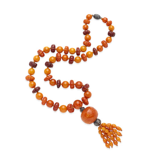 Bonhams An Amber Necklace