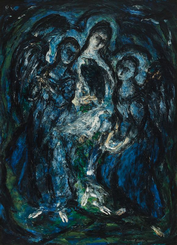 Bonhams : Darrel Austin (1907-1994) Figural Group with Angels 66 x 48in ...