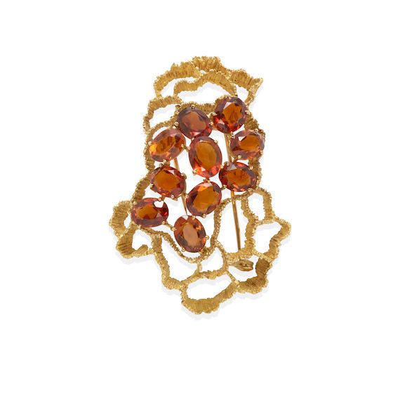 Bonhams : H. STERN GOLD AND CITRINE BROOCH