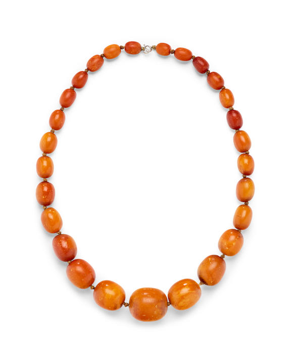 Bonhams An Amber Necklace