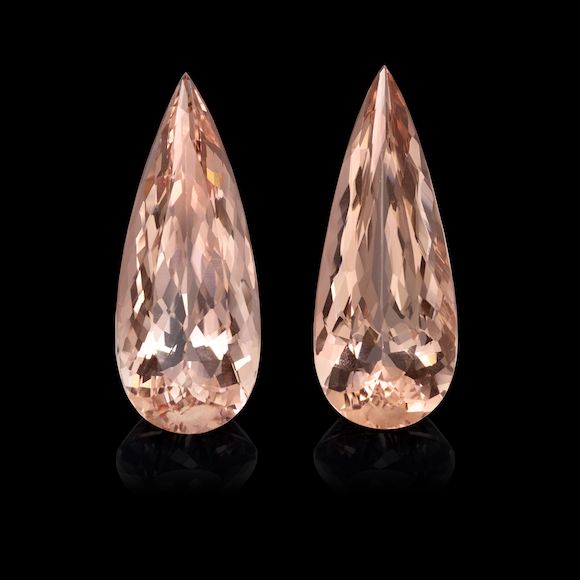 Bonhams : Pair of Fine Morganites