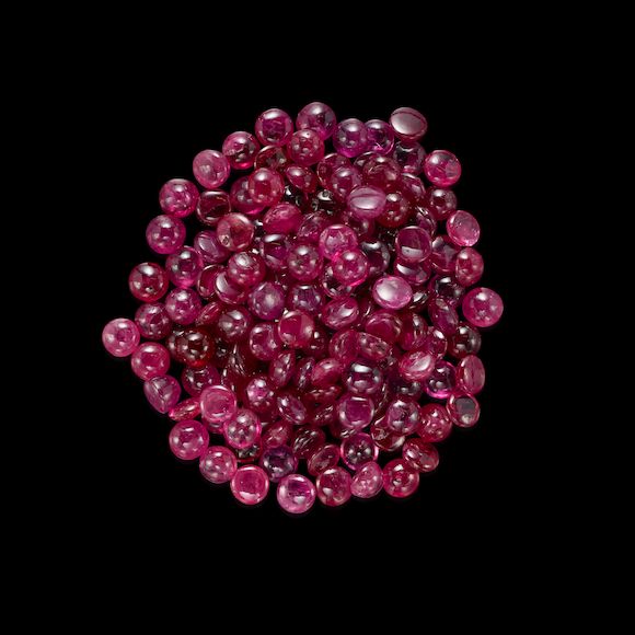 Bonhams : Group of Ruby Cabochons