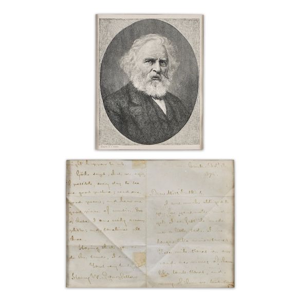 Bonhams : LONGFELLOW, HENRY WADSWORTH. 1807-1882. Autograph Letter ...