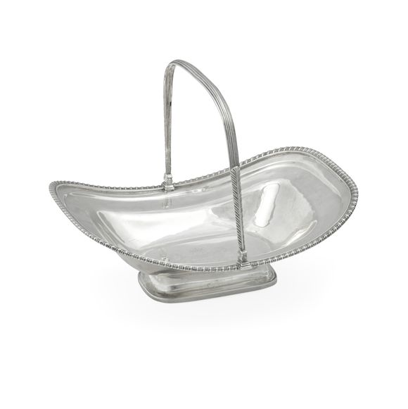 Bonhams : A GEORGE III SILVER CAKE BASKET by Thomas Robins, London, 1808