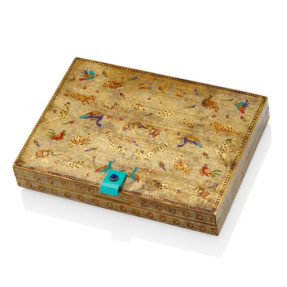 Bonhams : CARTIER A GILT METAL VANITY CASE, CIRCA 1930