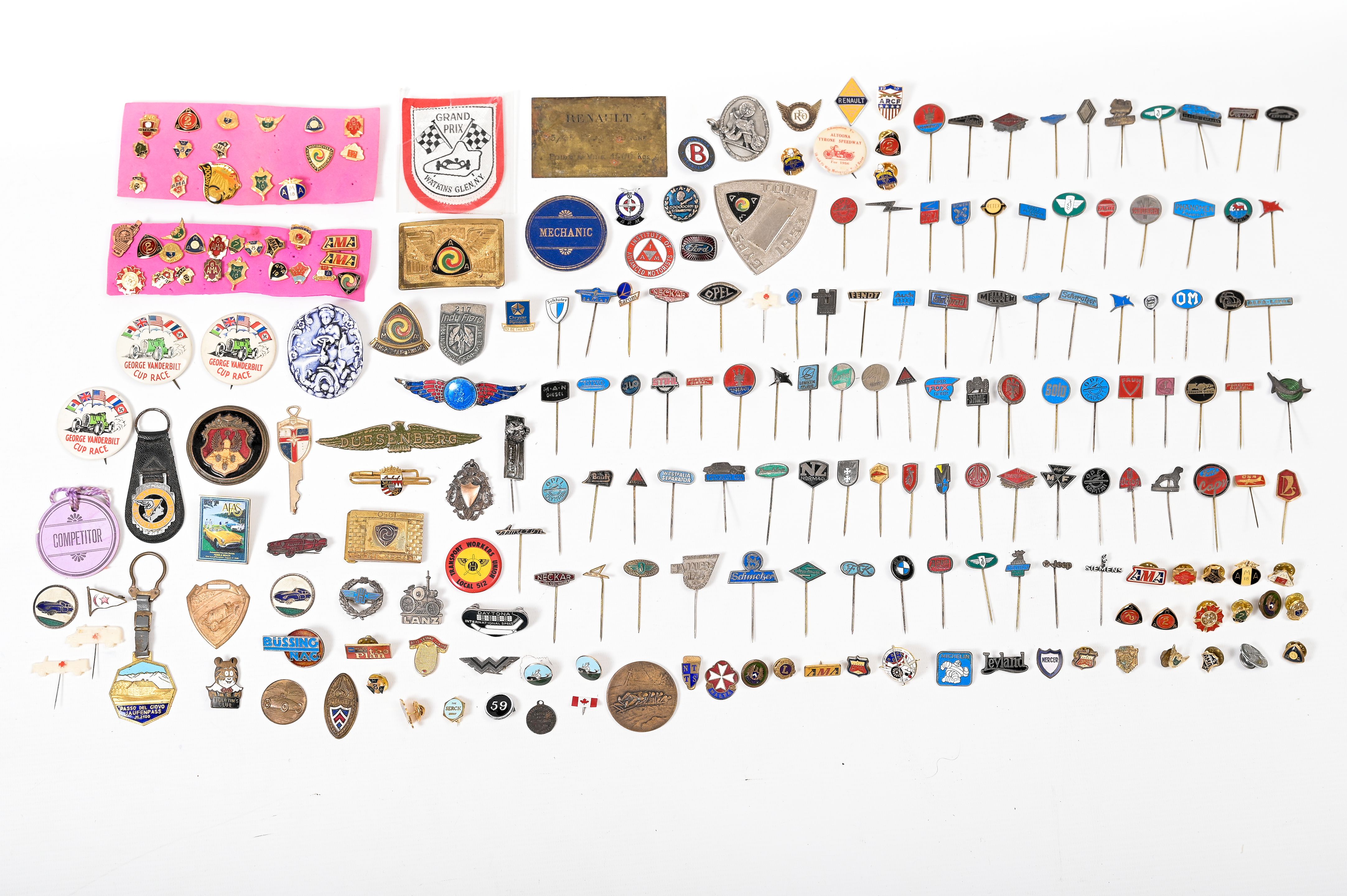Bonhams Cars : A collection of lapel badges and stick pin badges,