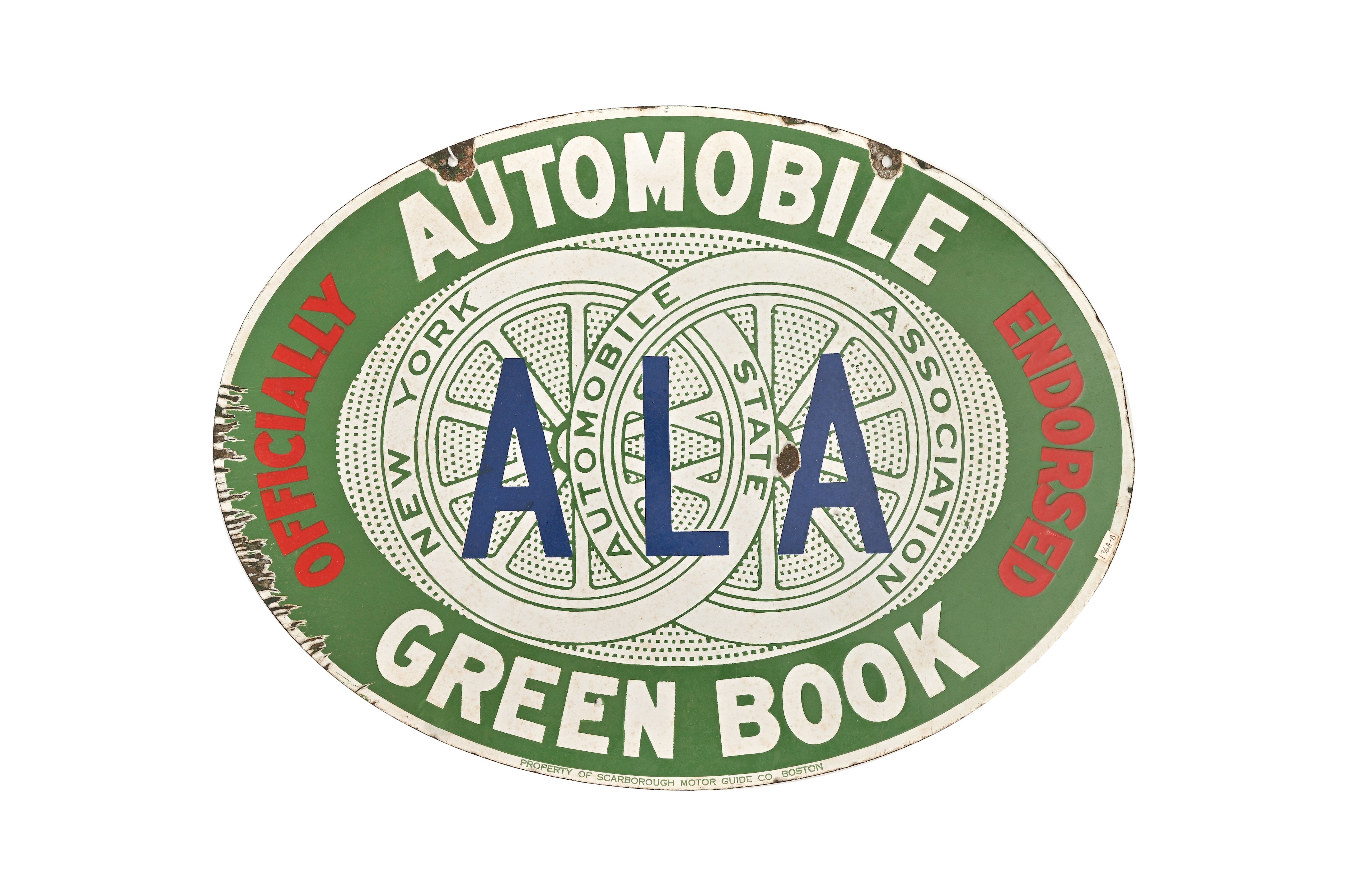 Bonhams Cars : An Automobile Green Book enamel sign,