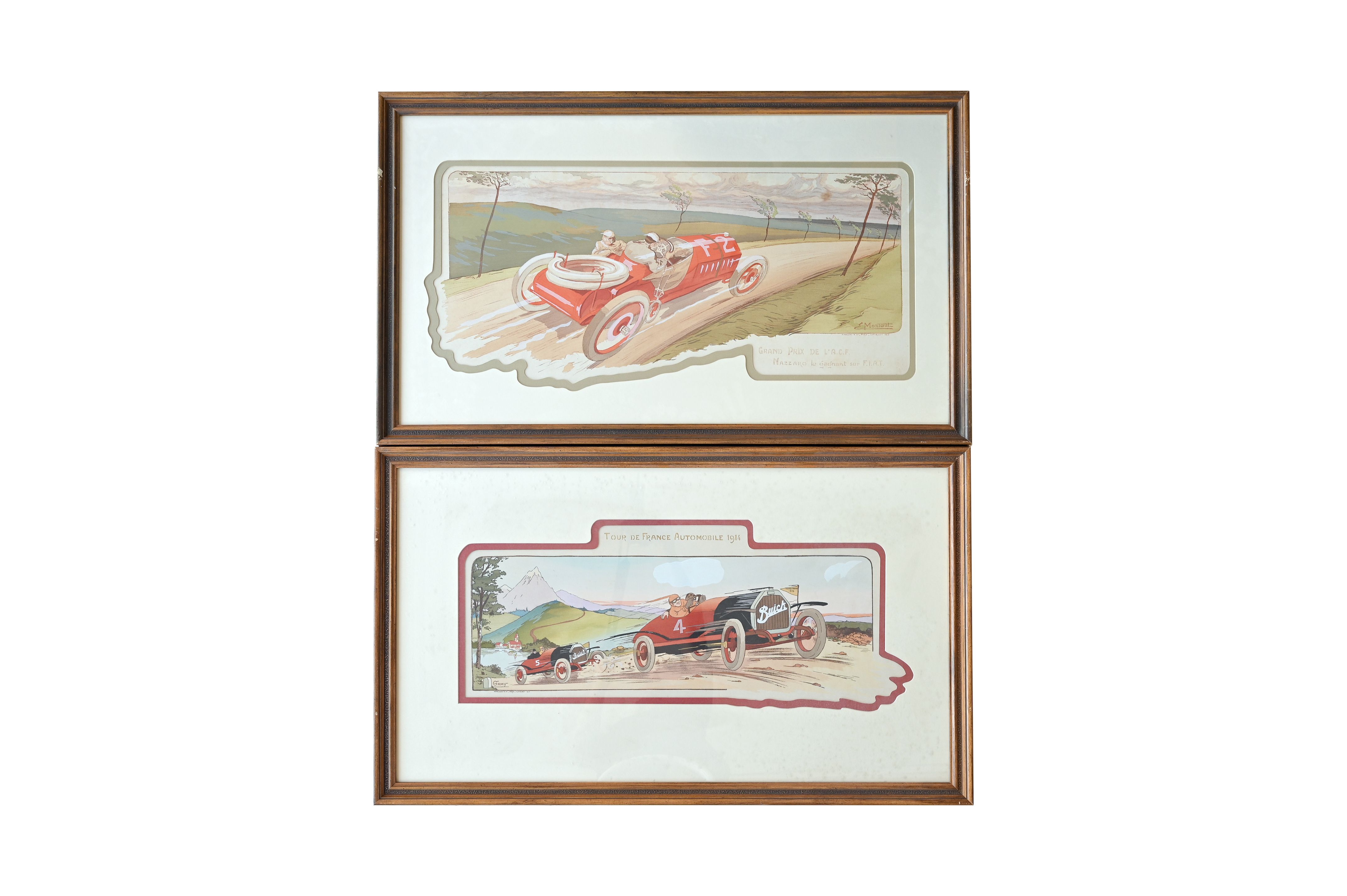 Bonhams Cars : Two motor racing prints published by Mabileau of Paris ...