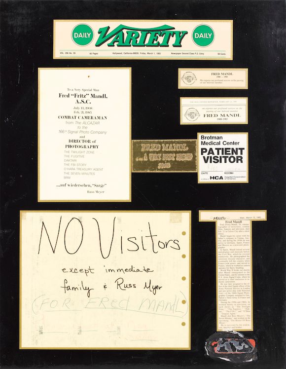 Bonhams : A Russ Meyer homage to his friend, Fred Mandl