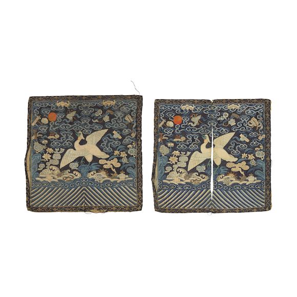 Bonhams : A pair of gilt and silver thread rank badges 18th/19th ...