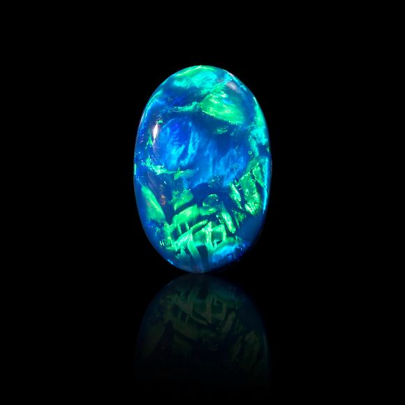 Bonhams : "Chinese Writing Pattern" Black Opal
