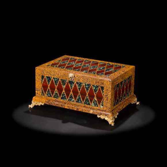 Bonhams : Multi-gem Intarsia Box