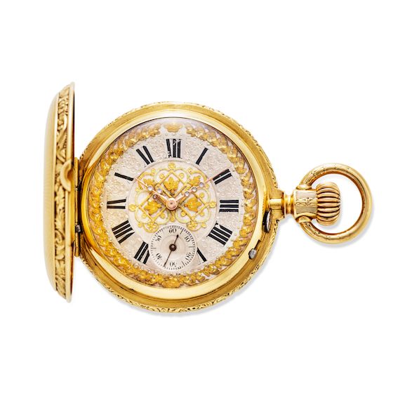 Bonhams : AUGUSTIN PERRET, GENEVA. A FINE 18K GOLD HUNTER CASED KEYLESS ...