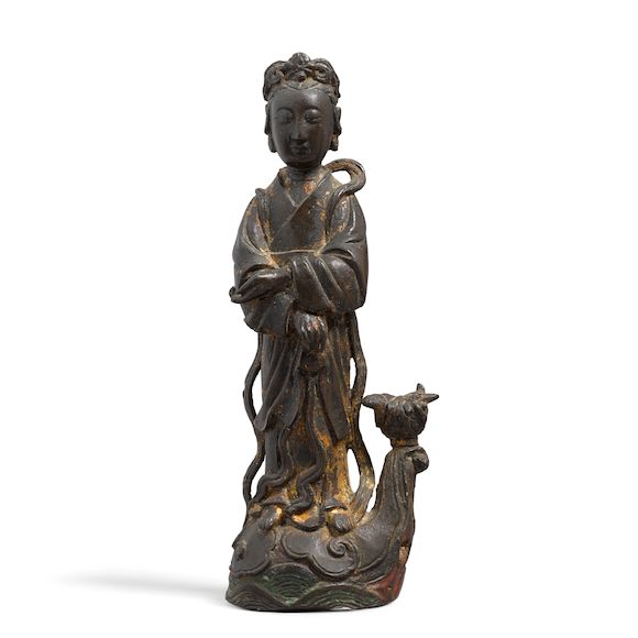 Bonhams : A cast bronze figure of Magu Ming dynasty
