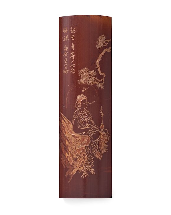 Bonhams : KANO TESSAI (1845-1925) A bamboo senbai (tea scoop)Taisho era ...