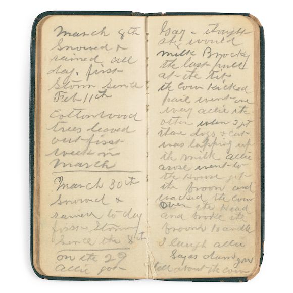 Bonhams : VIRGIL EARP DIARY FOR 1899-1902. Autograph manuscript signed ...