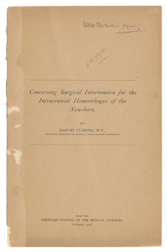 Bonhams : CUSHING PRESENTATION COPY. CUSHING, HARVEY. 1869-1939 ...