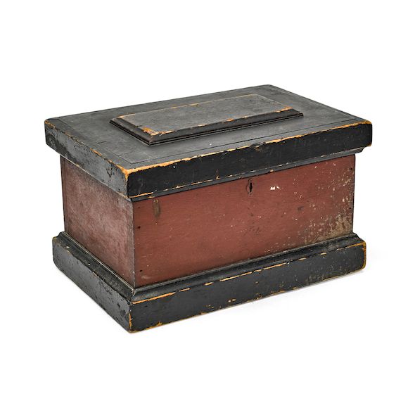 Bonhams : A PAINTED WOODEN DOCUMENT BOX
