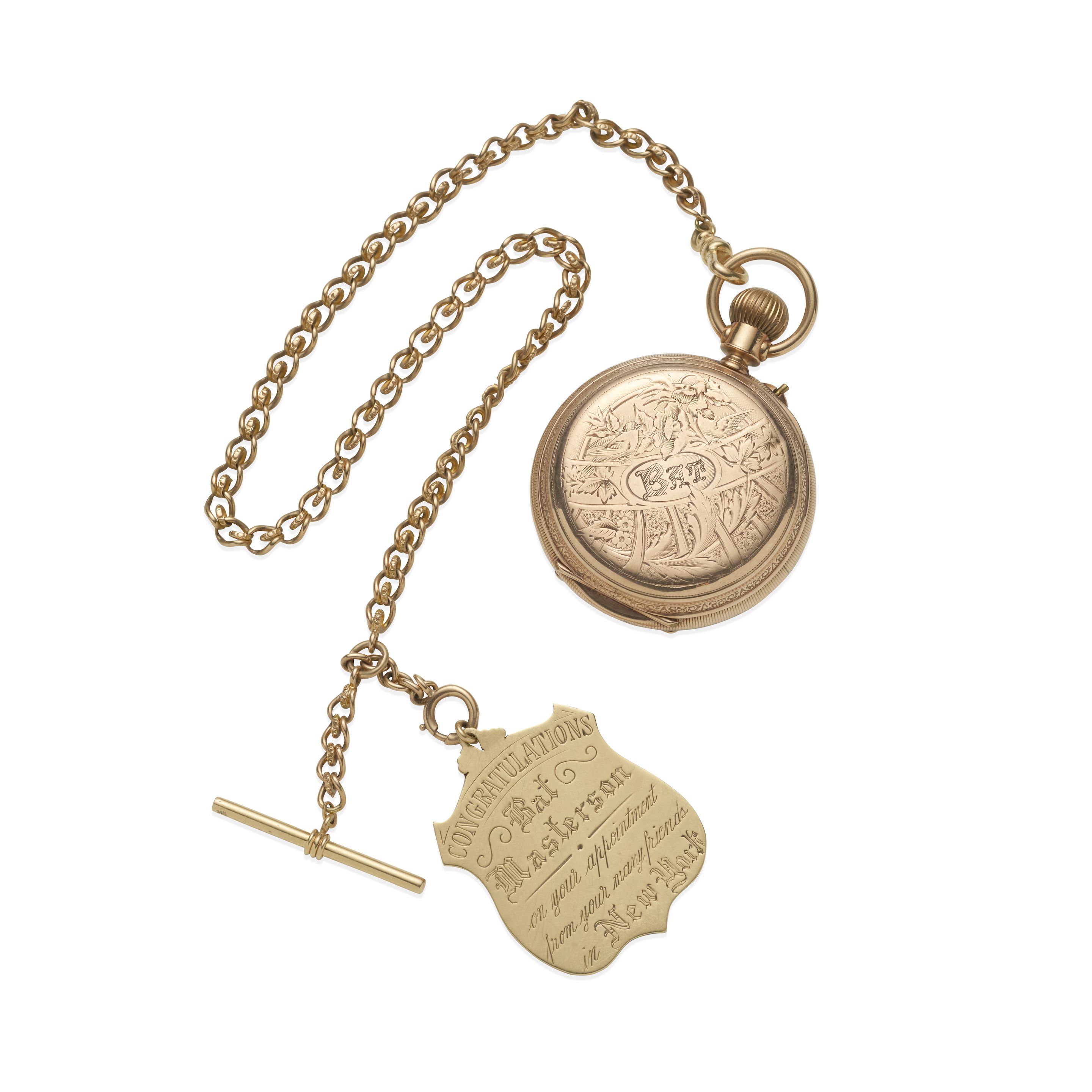 Bonhams : BAT MASTERSON PRESENTATION POCKET WATCH AND FOB.