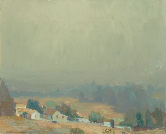 Bonhams : Alfred R. Mitchell (1888-1972) Morning Fog, San Diego 13 x ...
