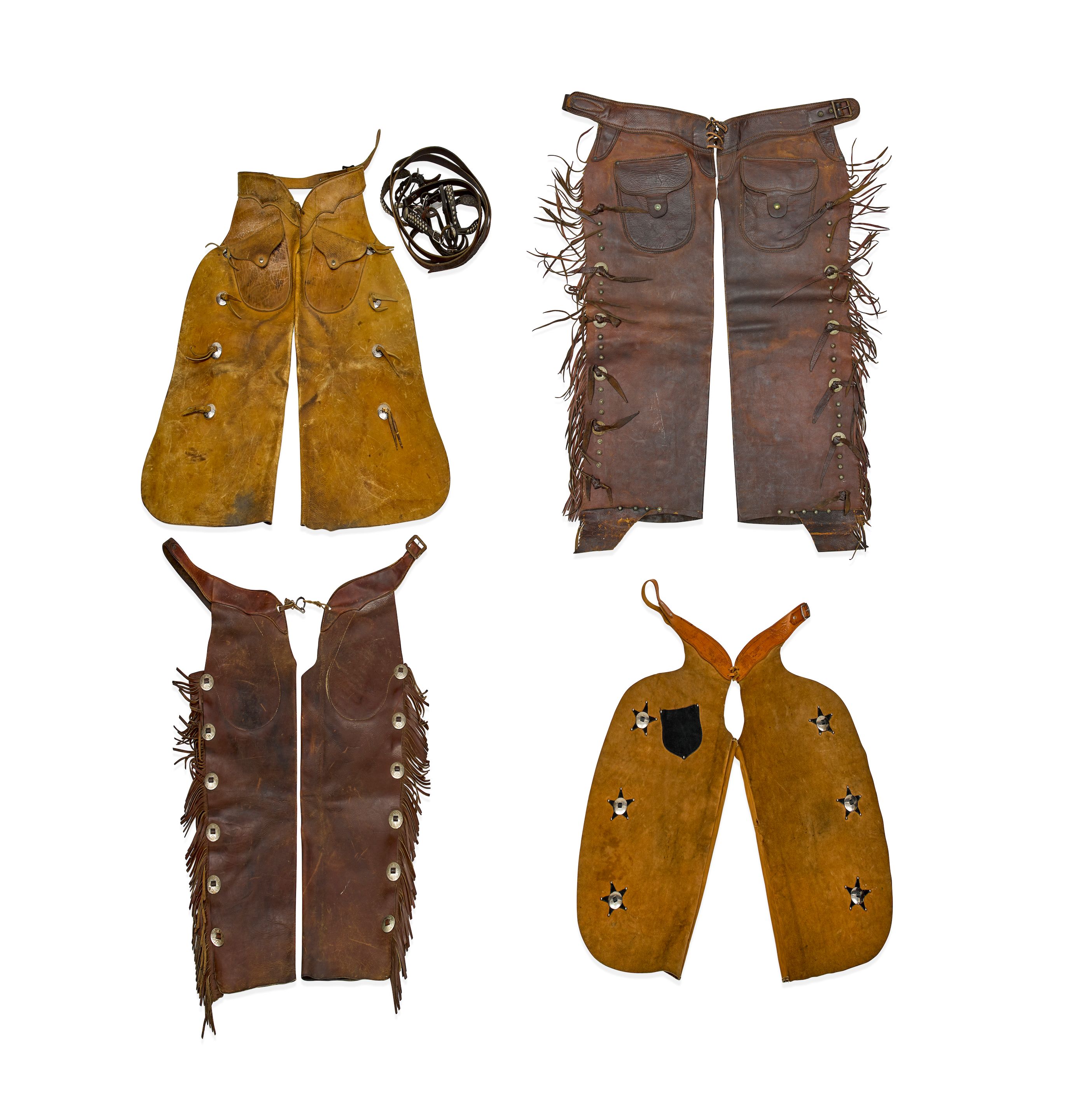 Bonhams : A GROUP OF LEATHER CHAPS. 5 pair of western-style leather ...