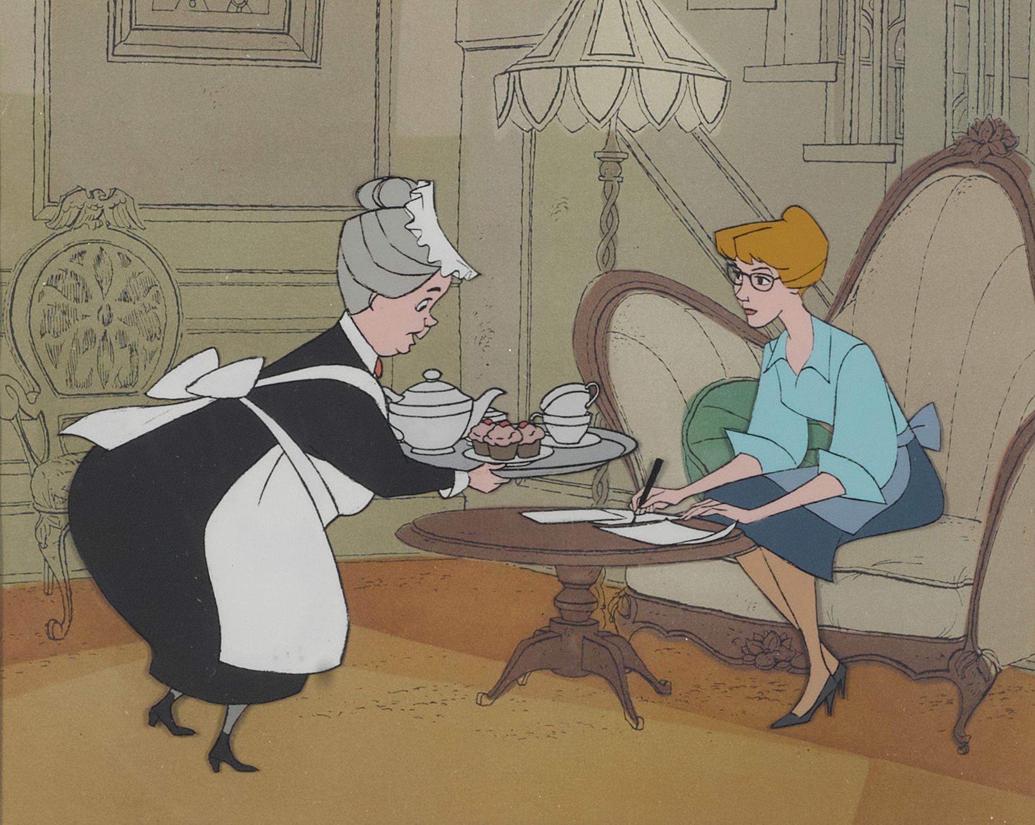 Bonhams : Animation Cel of Anita and Mrs. Birdwell from 101 Dalmations