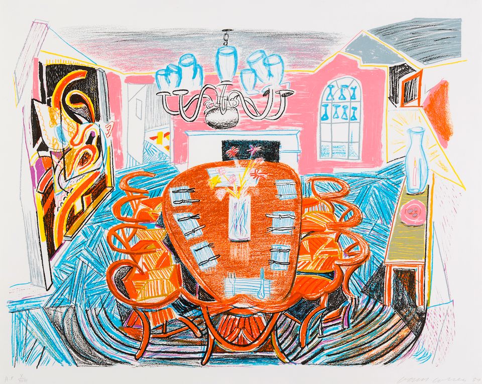 David Hockney (born 1937); Tyler Dining Room, from Moving Focus; | Barnebys
