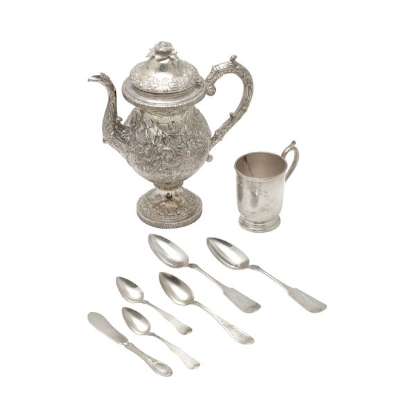 Bonhams : A GROUP OF AMERICAN COIN SILVER FLATWARE by various makers ...