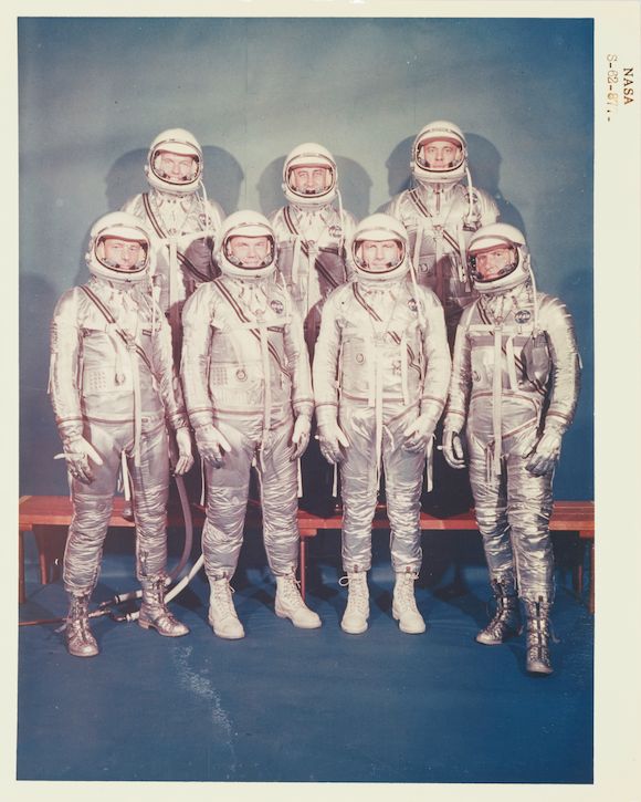 Bonhams : MERCURY NASA RED NUMBER PHOTOGRAPH THE MERCURY SEVEN. Vintage ...