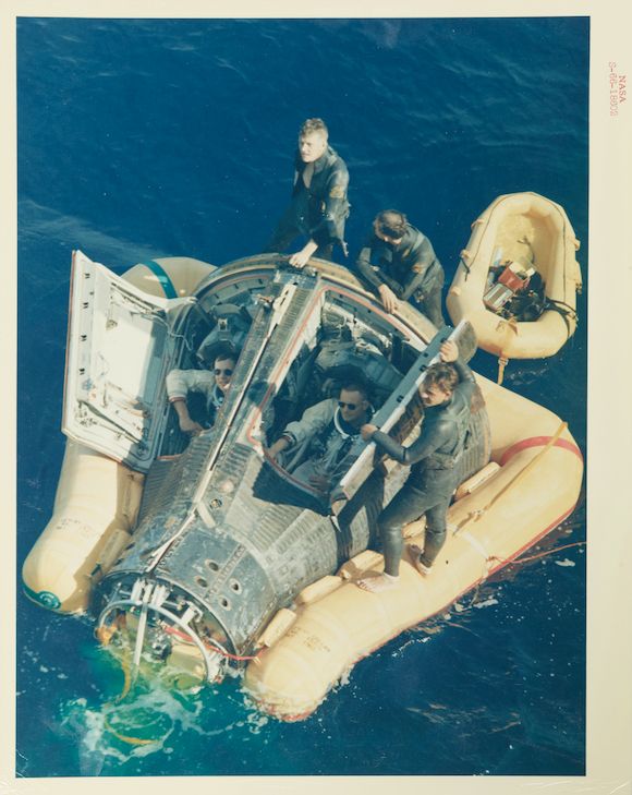 Bonhams : GEMINI 8 NASA RED NUMBER PHOTOGRAPH SPLASHDOWN & RECOVERY ...