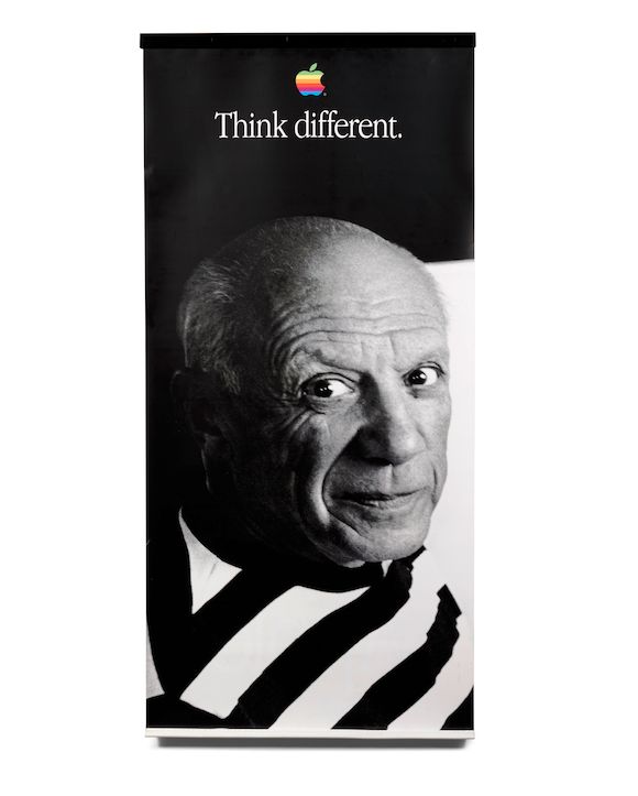Bonhams : APPLE COMPUTER, INC. THINK DIFFERENT: PICASSO. Printed vinyl ...