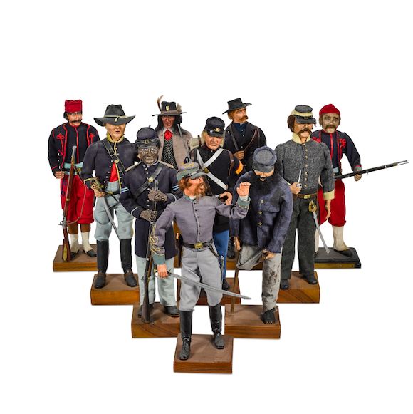 Bonhams : A GROUP OF HANDMADE CIVIL WAR FIGURES. 10 figures, each ...