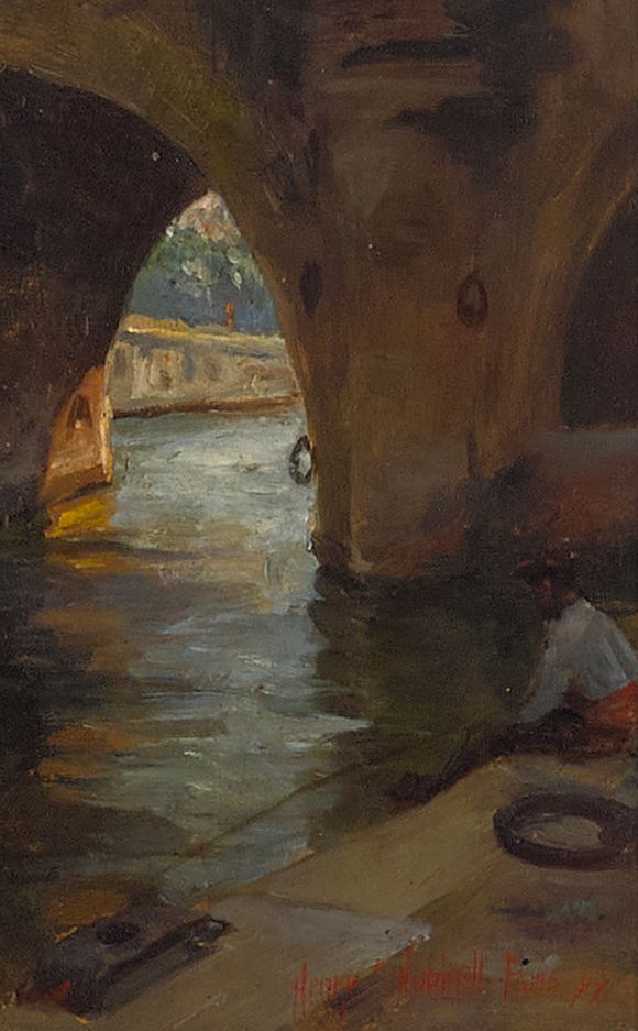 Bonhams : Henry Salem Hubbell (1870-1949) Pont Neuf, Summer Afternoon ...