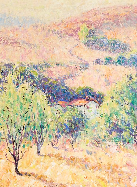 Bonhams : William Clapp (1879-1954) Farmhouse and Orchard 18 x 15 in ...